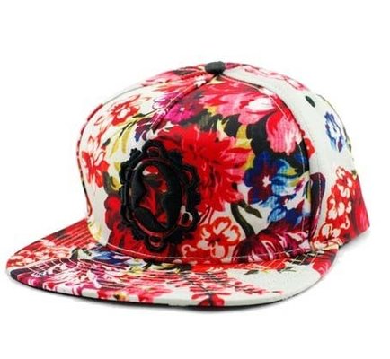 100% Cotton Peony Flower Custom Strapback Hats With Reinforced Sweatband
