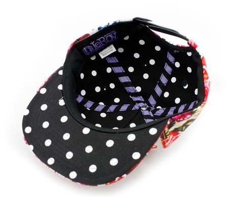 100% Cotton Peony Flower Custom Strapback Hats With Reinforced Sweatband