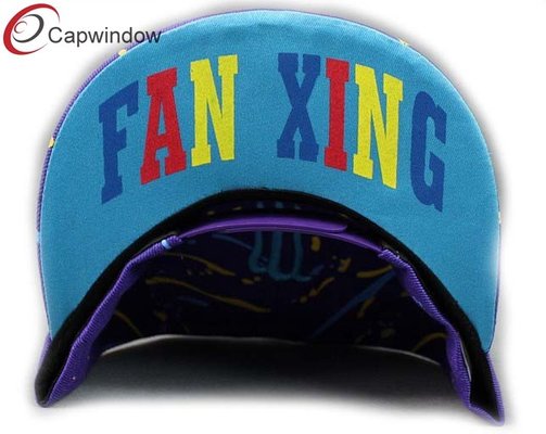Colored Raindrop Printed Custom Snapback Hats With 3D Embroidery