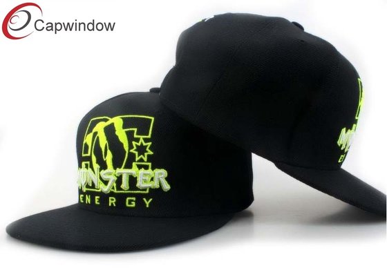 Black Velcro Buckle Womens Baseball Hats Flat Brimmed Hat For Autumn