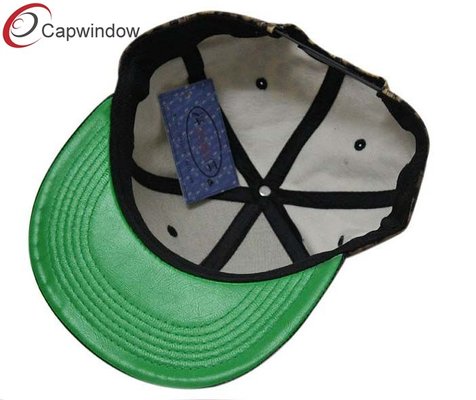Trendy Flat Brim Custom Strapback Hats Leopard Baseball Cap 5 Panel