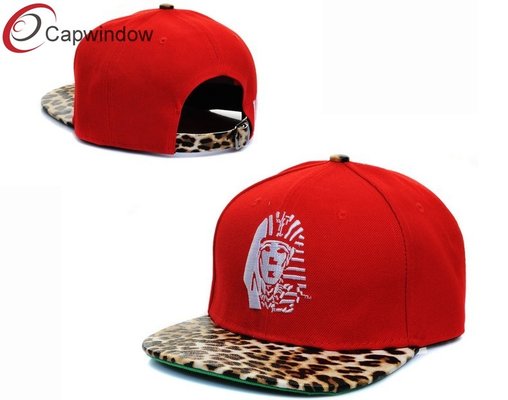 Promotional Leopard Custom Strapback Hats Velcro Strap Back Hats