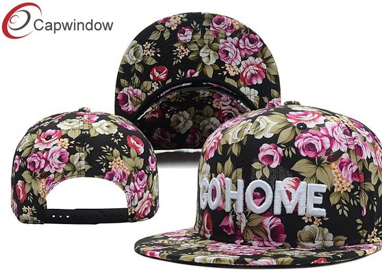 Floral / Camouflage Cotton Custom Strapback Hats Ladies Baseball Caps