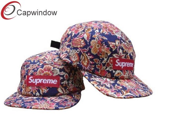 Youth Cotton Floral 5 Panel Camper Cap Flat Brimmed Baseball Hats