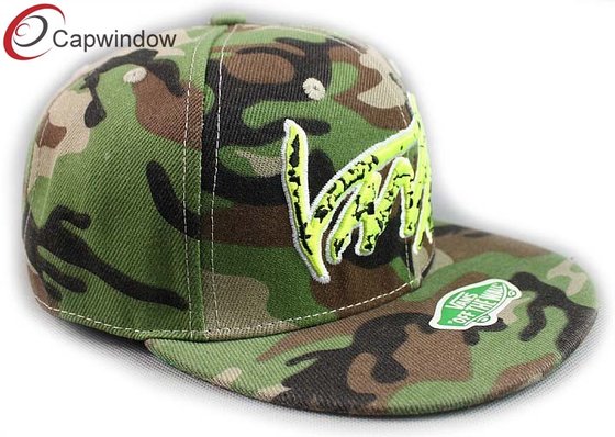 3D Embroidered Cotton Camouflage Baseball Hats Flat Brim Baseball Cap