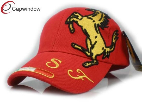 Red F1 Horse Racing Baseball Caps Snapback Baseball Hats With Reinforced Sweatband