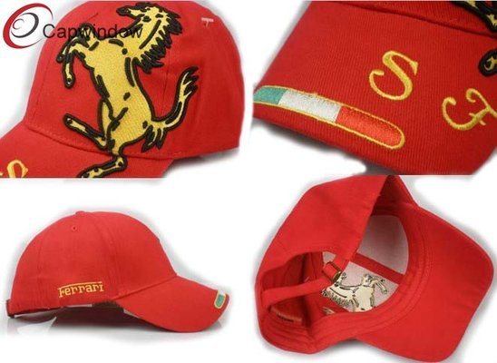 Red F1 Horse Racing Baseball Caps Snapback Baseball Hats With Reinforced Sweatband