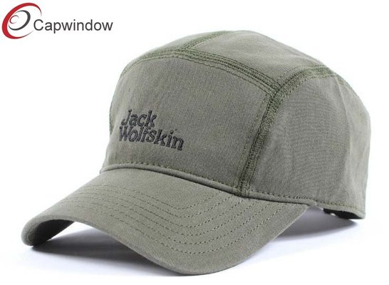 Plain Brushed Cotton 5 Panel Camper Cap Custom Embroidered Baseball Caps
