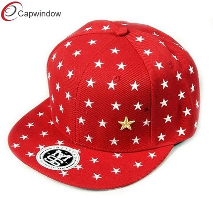 Red / Black Polka Dot Wool Baseball Hats Flat Brim Baseball Hats For Womens
