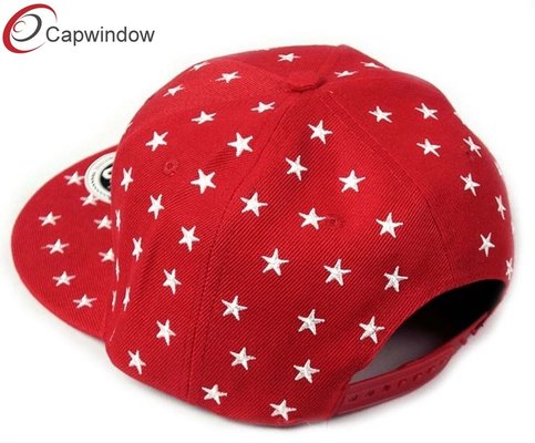 Red / Black Polka Dot Wool Baseball Hats Flat Brim Baseball Hats For Womens