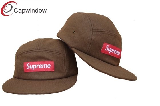 Grey Velcro Worsted Wool Baseball Caps Custom Embroidered Baseball Hats