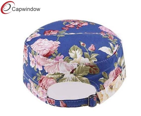 Outdoor Allover Floral Military Baseball Hats Flat Top Army Cap For Adult