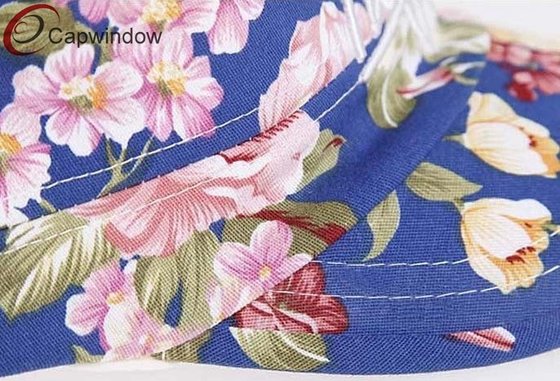 Outdoor Allover Floral Military Baseball Hats Flat Top Army Cap For Adult