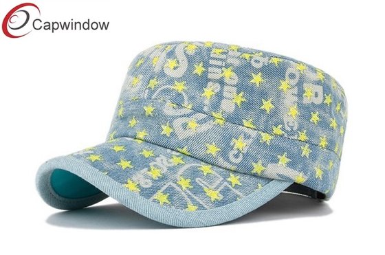 Velcro Embroidered Military Baseball Caps Flat Top Baseball Hats