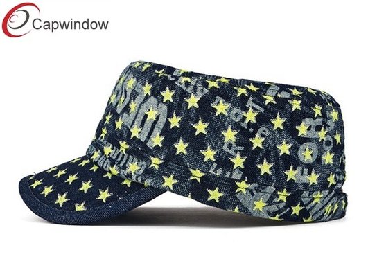 Velcro Embroidered Military Baseball Caps Flat Top Baseball Hats