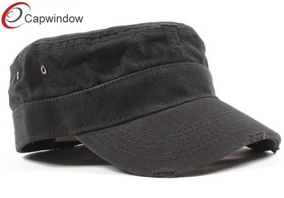 Stone Washed Canvas Fabric Army Baseball Cap Light Grey With Velcro Closure