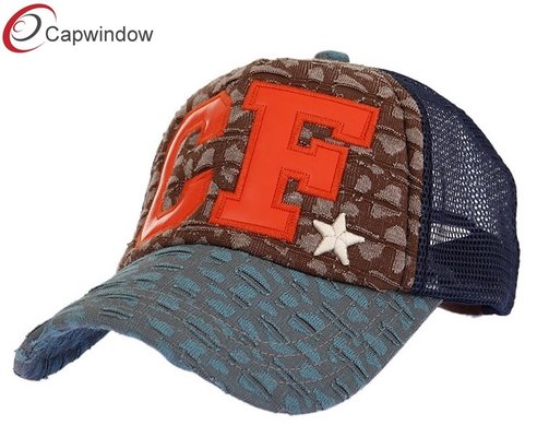 Cute 5 Panel Custom Embroidered Hats , Sun Visor Trucker Mesh Caps