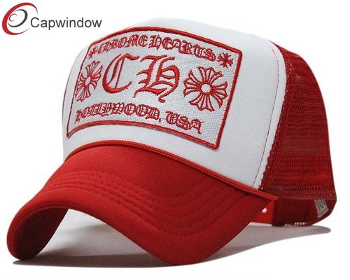 Adult 6 Panel Trucker Mesh Hats Adjustable With Flat Embroidery