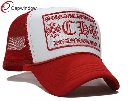 Adult 6 Panel Trucker Mesh Hats Adjustable With Flat Embroidery