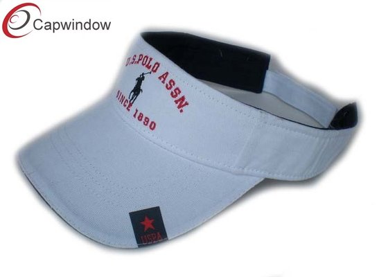 Flat Embroidery On Front Tennis Sun Visor With Printing Logo On Beak