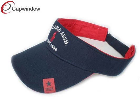 Flat Embroidery On Front Tennis Sun Visor With Printing Logo On Beak