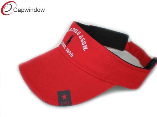Flat Embroidery On Front Tennis Sun Visor With Printing Logo On Beak