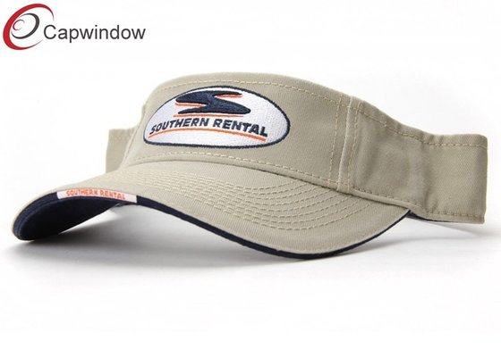 Flat Embroidery Tennis Sun Hat With Woven Label Sandwich On Beak