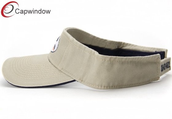 Flat Embroidery Tennis Sun Hat With Woven Label Sandwich On Beak