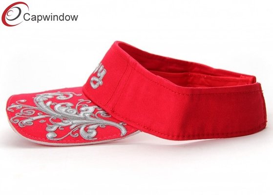 Red Chevy Embroidery Tennis Sun Visor With Grey Sandwich On Beak