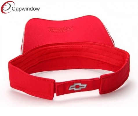 Red Chevy Embroidery Tennis Sun Visor With Grey Sandwich On Beak
