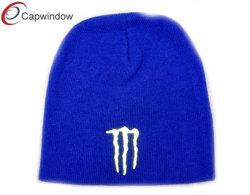 100% Acrylic Beanie Winter Hats with Flat Embroidery Logo on Front