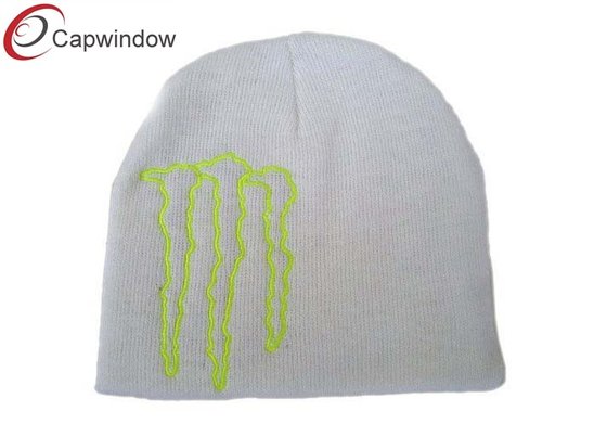 100% Acrylic Beanie Winter Hats with Flat Embroidery Logo on Front