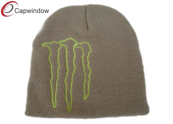 100% Acrylic Beanie Winter Hats with Flat Embroidery Logo on Front