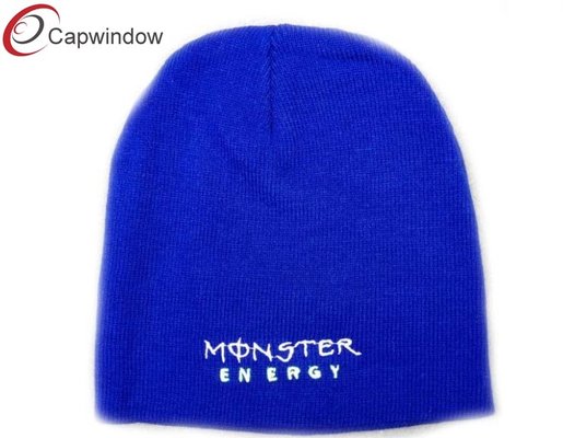 100% Acrylic Beanie Winter Hats with Flat Embroidery Logo on Front