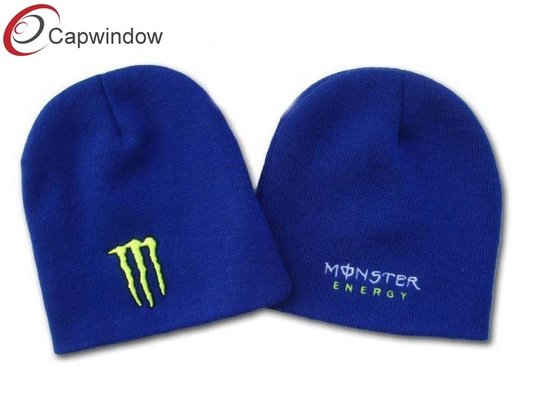 3D Monster Embroidery Beanie Winter Hats , Gray / Black Funky Ski Hats