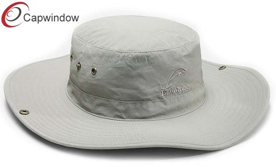 Grey Plain Fisherman Bucket Hat Promotional Beach Hats For Men