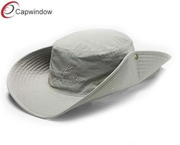 Grey Plain Fisherman Bucket Hat Promotional Beach Hats For Men
