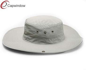 Grey Plain Fisherman Bucket Hat Promotional Beach Hats For Men