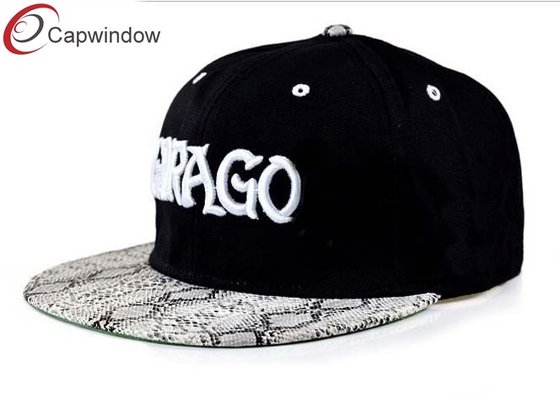 Adjusteble Flat Brim Hip Hop Baseball Caps Snakeskin Leather Beak Hats