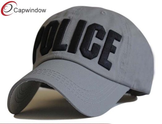 5 Panel Velcro Cotton Baseball Caps Gray With Stone Washed Fabric
