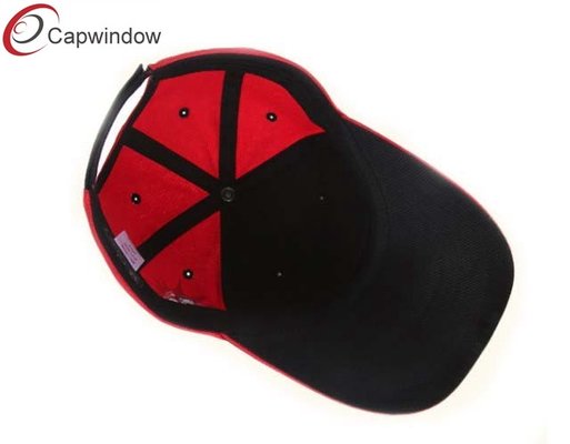 Red Ladies Trendy Embroidered Baseball Caps Velcro Strap Back Hats
