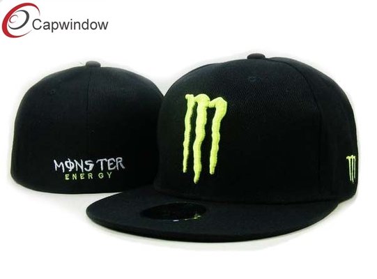 3D Embroidery Fitted Baseball Hats With White And Black Checks Printed Fabric