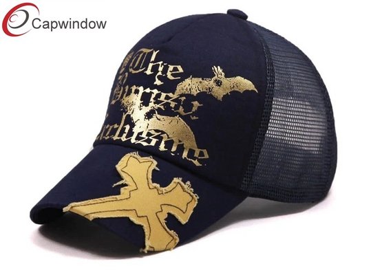 X Patch Embroidered Trucker Mesh Hats Custom Fitted Baseball Hats Black