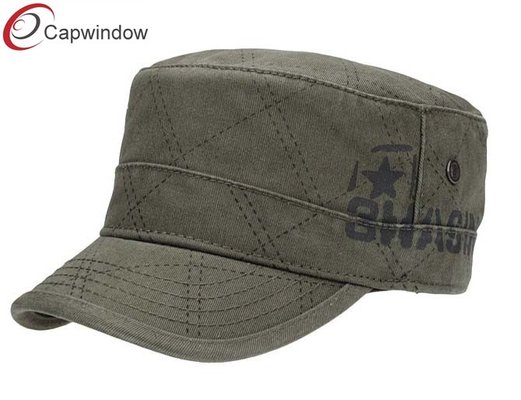 Allover Printed Star Military Baseball Hats Washed Denim Fabric For Men