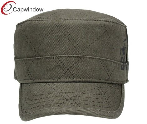 Allover Printed Star Military Baseball Hats Washed Denim Fabric For Men