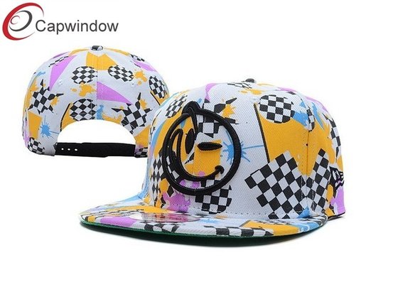 Allover Triangle Printed Custom Strapback Hats With Plastic Hole Closure