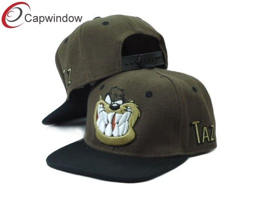 Cartoon 3D Embroidery Childrens Baseball Caps With Plastic Snap Closure