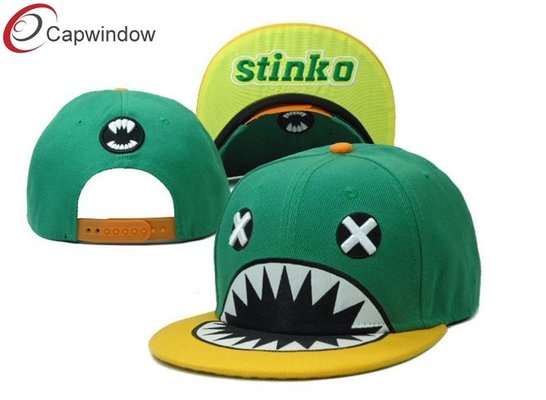 Cartoon 3D Embroidery Childrens Baseball Caps With Plastic Snap Closure