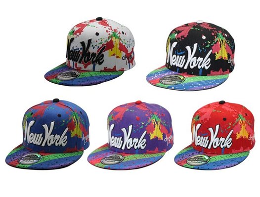 6 Panel Screen Printed Hip Hop Baseball Caps With 3D Embroidery New York