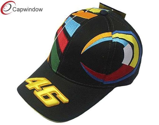 Custom Racing Baseball Caps 3D Embroidery With White Sandwich Peak